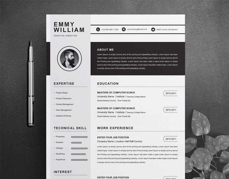 Modèle de CV Emmy William #82315 - TemplateMonster