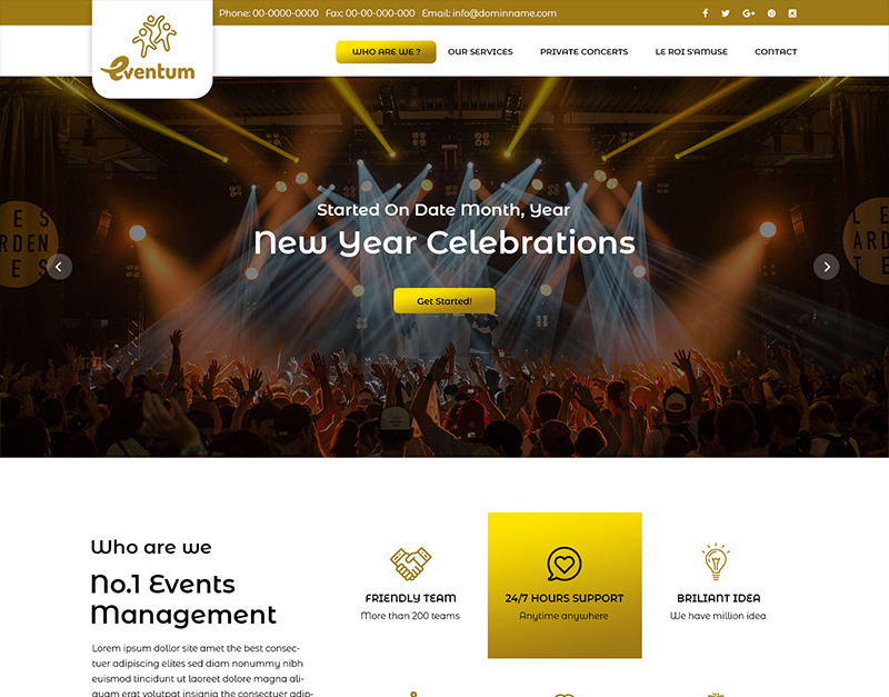 Eventum - šablona PSD pro správu událostí - TemplateMonster