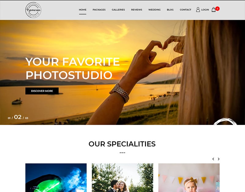 Kameron - Photography Studio PSD Template - TemplateMonster