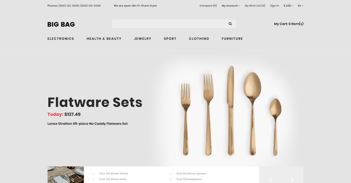 Big Bag - Plantilla OpenCart moderna para tienda mayorista