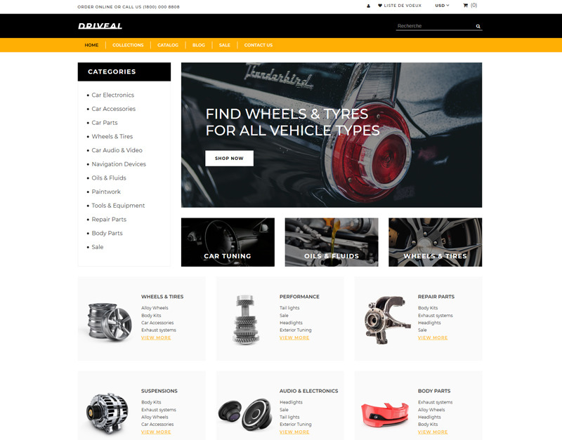 Driveal - Auto Parts Shop Clean Shopify Teması