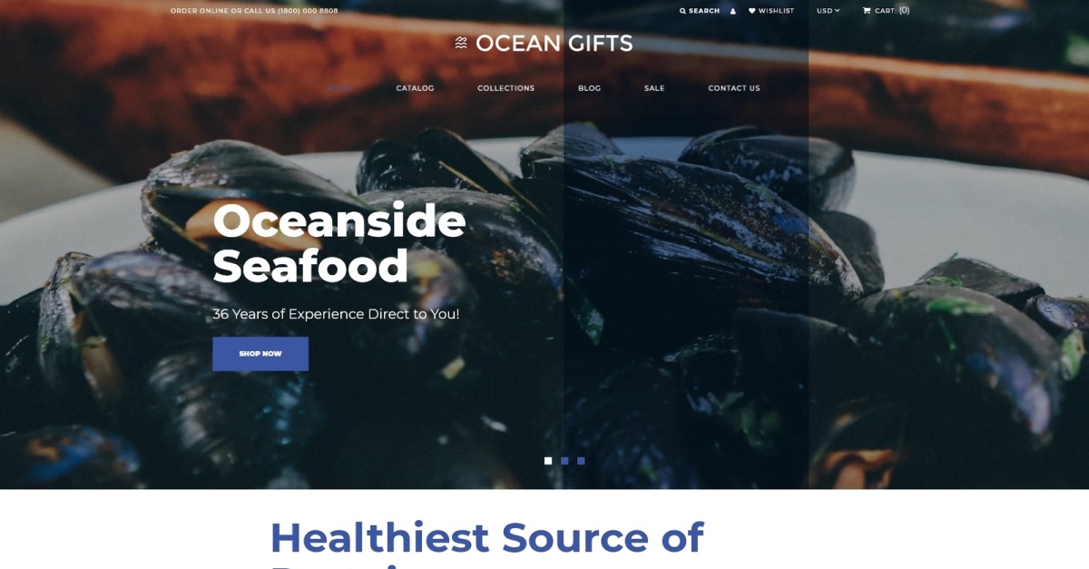 Ocean Gifts - Sea Food Shop Shopify Theme - TemplateMonster