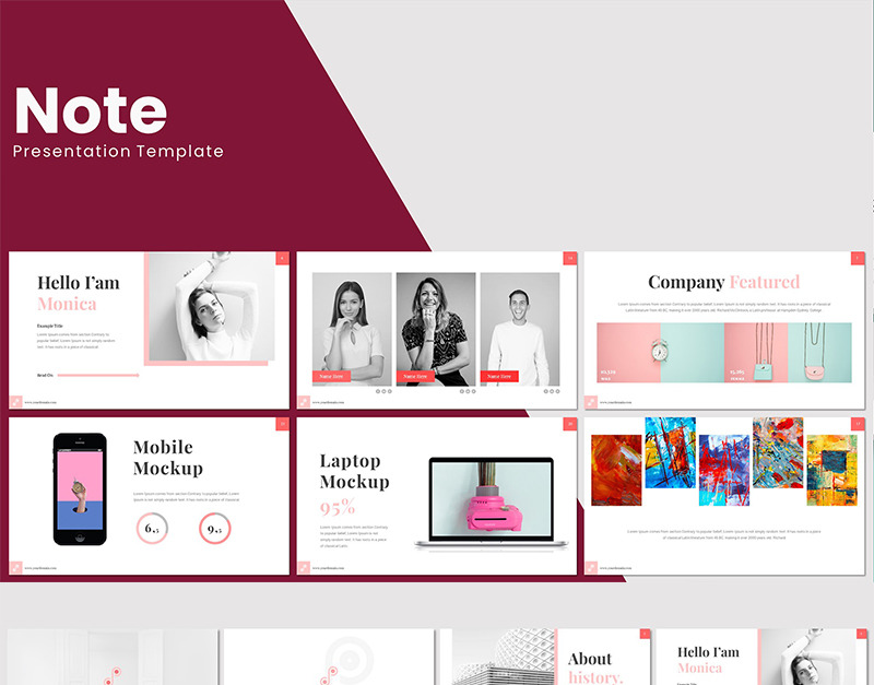 Note - PowerPoint template #82896 - TemplateMonster