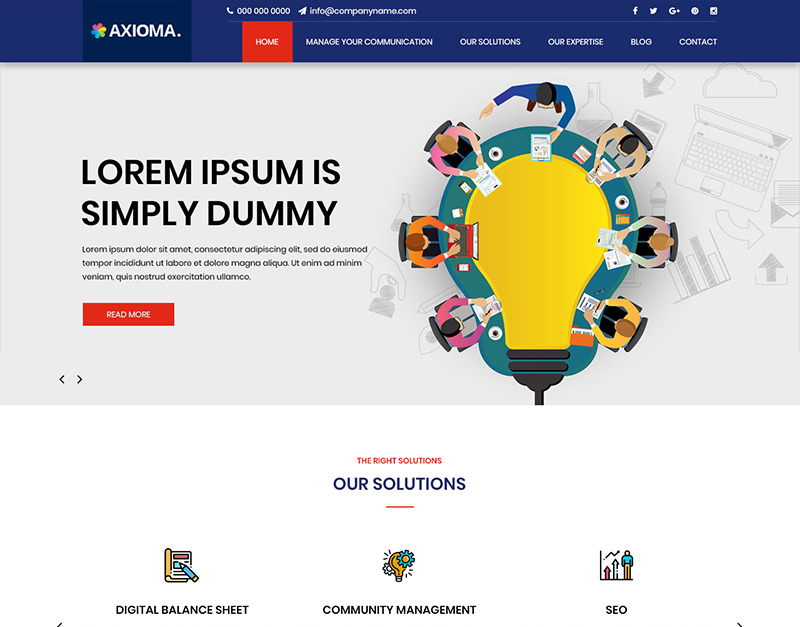 Axioma - Web Design Company PSD Template - TemplateMonster