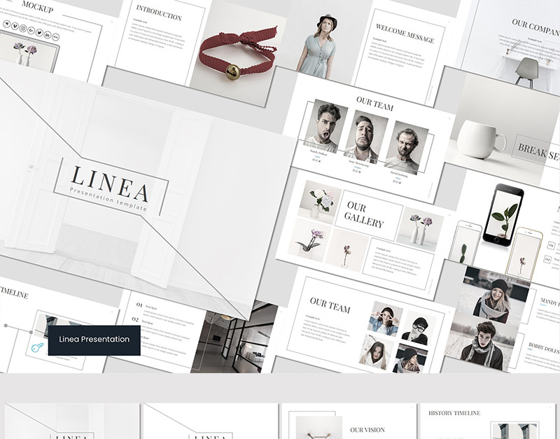 Linea PowerPoint template #83119 - TemplateMonster