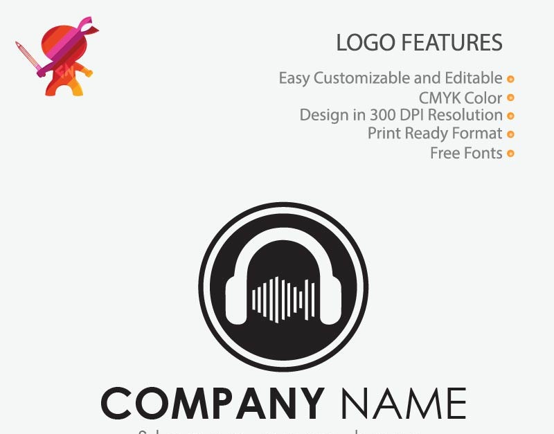 Black Icon Music Logo Template #83563 - TemplateMonster