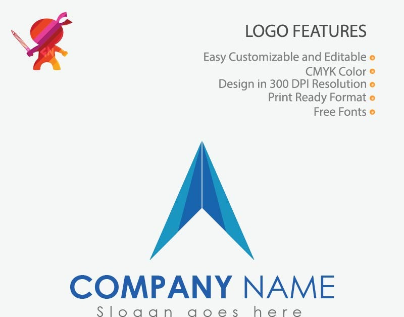 Blue Color A Letter Logo Template #83559 - TemplateMonster