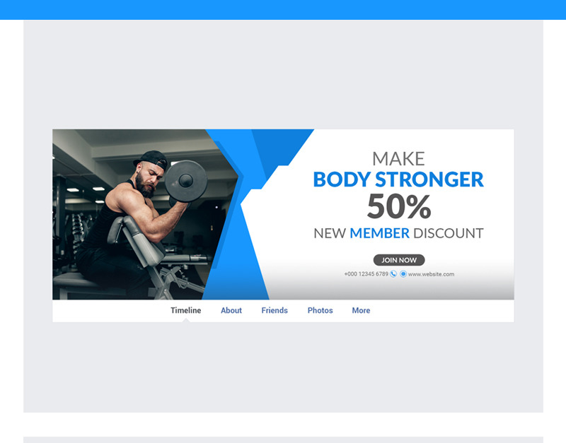 Fitness Gym Facebook Banner Social Media Template