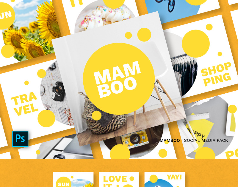 Mamboo Pack Social Media Template #84065 - TemplateMonster