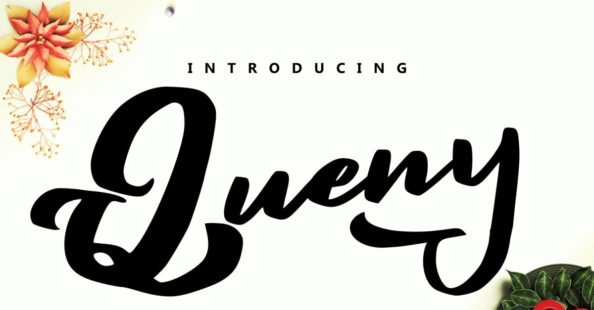 Queny | Unique Cursive Font #84000 - TemplateMonster