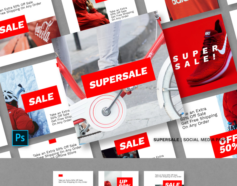 Supersale Pack Social Media Template - TemplateMonster