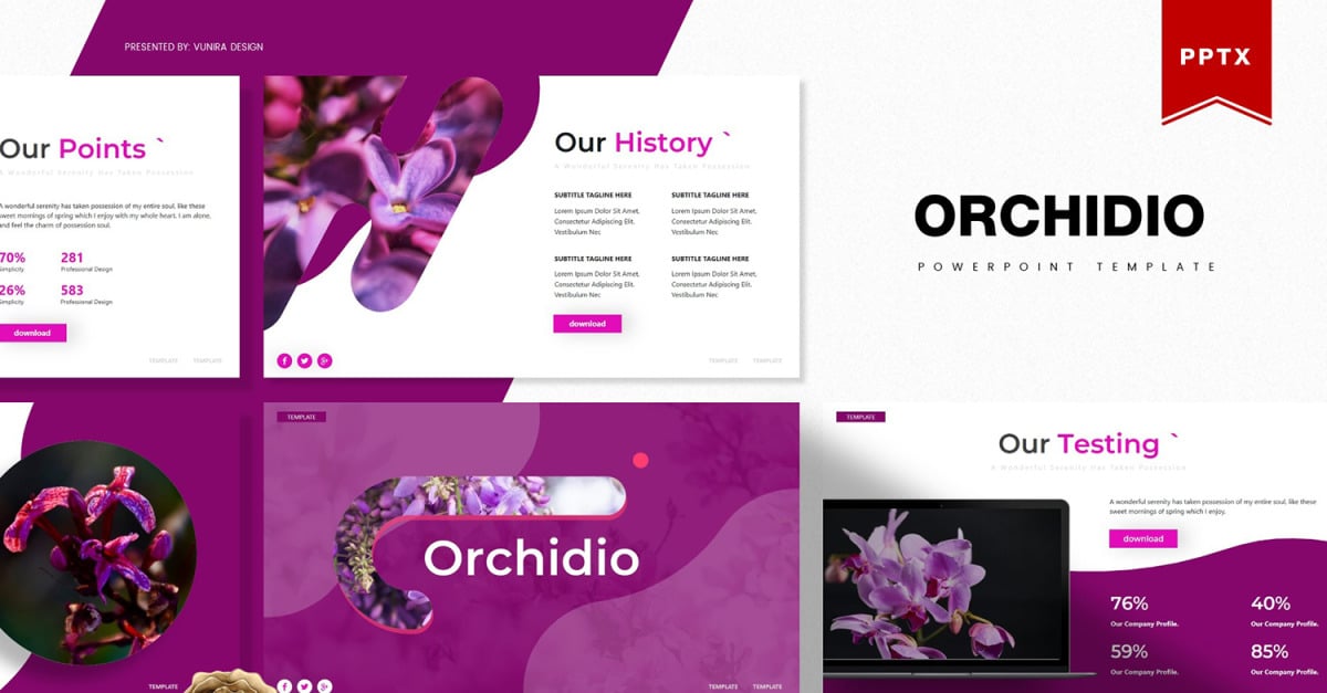Orchidio | PowerPoint template #84352 - TemplateMonster