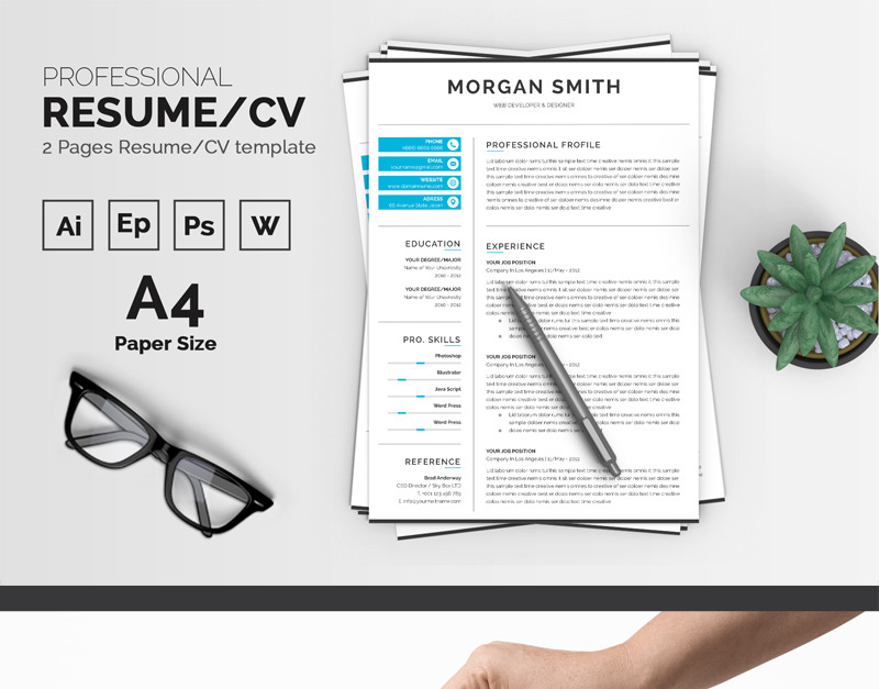 Morgan Smith Resume Template #84416 - TemplateMonster