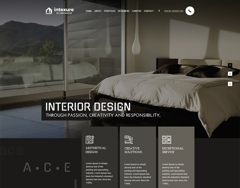 Intexure - Interior Design PSD Template - TemplateMonster