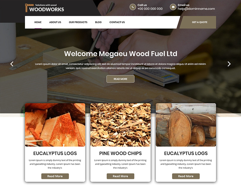 Wood Works - Wood Selling Company PSD Template