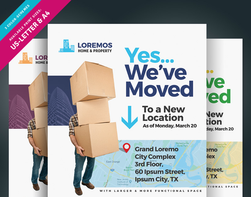 Moving Announcement Flyer - Corporate Identity Template