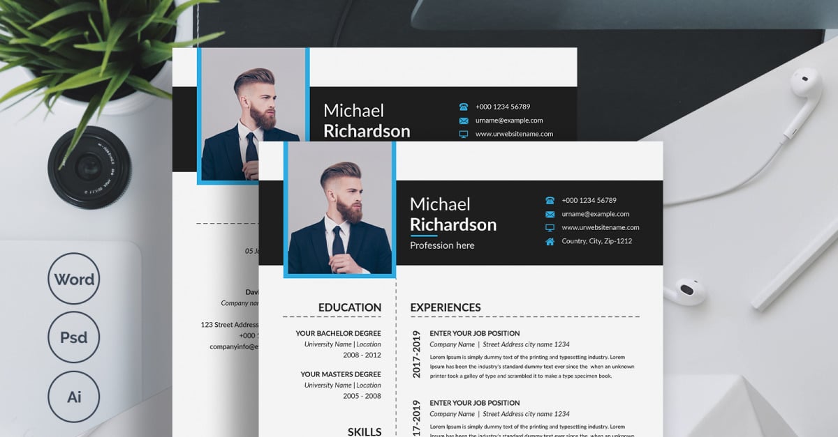 Michael Richardson Resume Template #85263 - TemplateMonster