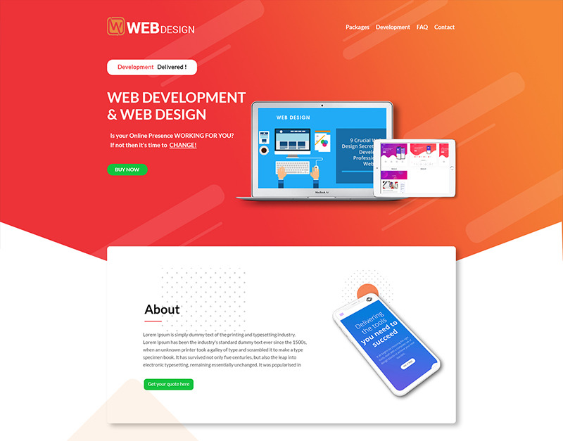 W Web Design - Modello PSD per società di web design