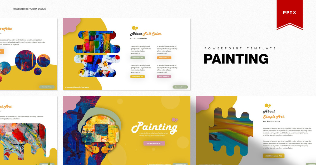 Painting | PowerPoint template #85528 - TemplateMonster