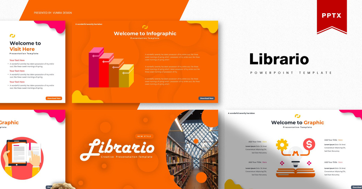 Biblioteka | Szablon programu PowerPoint - TemplateMonster