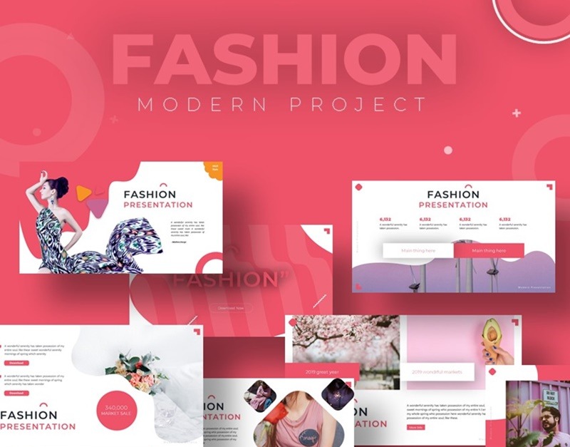 Modèle PowerPoint moderne de mode #85868 - TemplateMonster