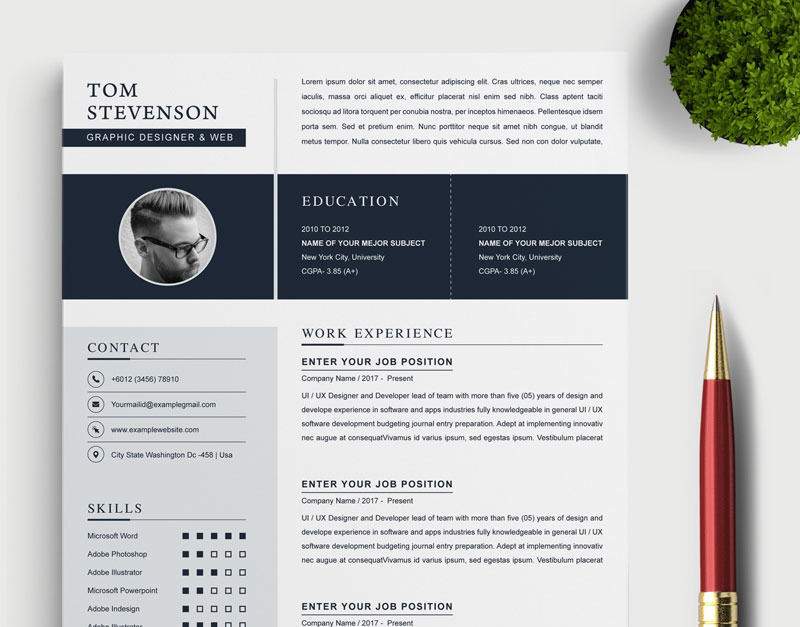 Tom Stevenson Resume Template #85839 - TemplateMonster