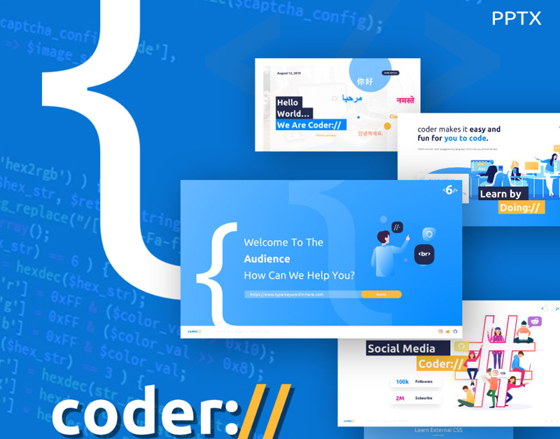 Modèle PowerPoint de présentation de programmation de codeur