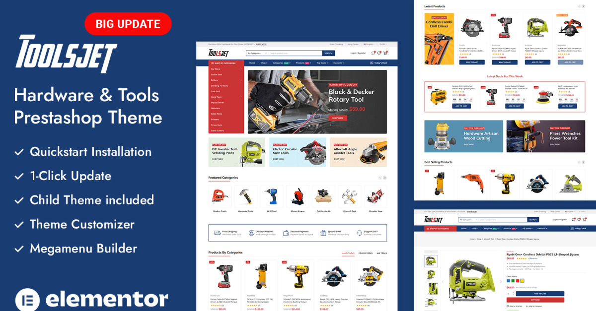 Toolsjet - Hardware & Power Tools Store PrestaShop Responsive Theme