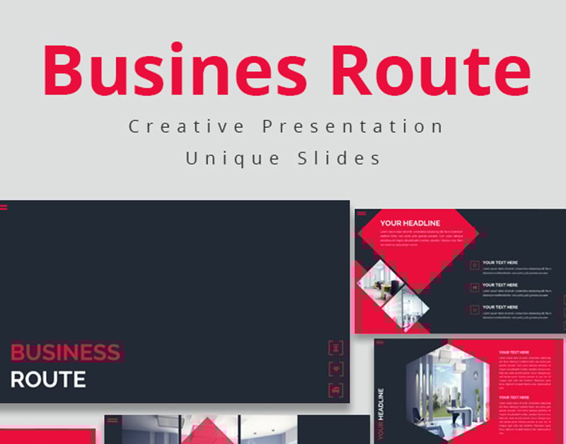 Business Route PowerPoint template #86324 - TemplateMonster