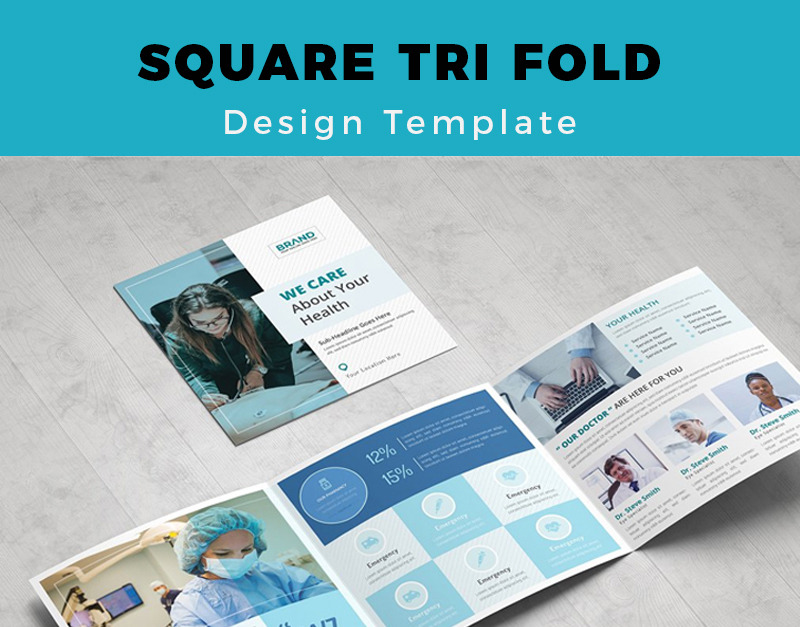 Vallen Medical & Hospital Square Trifold Brochure - Corporate Identity ...