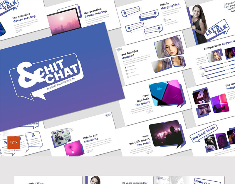 Chit&Chat PowerPoint template #86815 - TemplateMonster