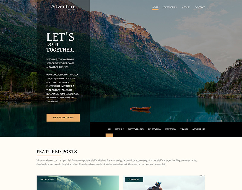 Adventure - Travel blog PSD Template - TemplateMonster