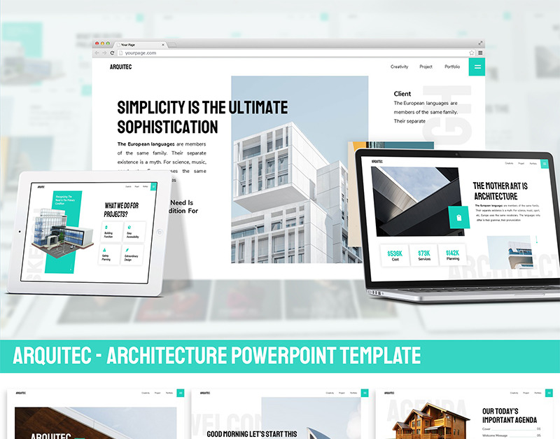 Arquitec - Arkitektur PowerPoint-mall - TemplateMonster