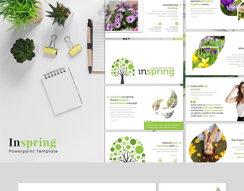 Inspring PowerPoint template #87084 - TemplateMonster