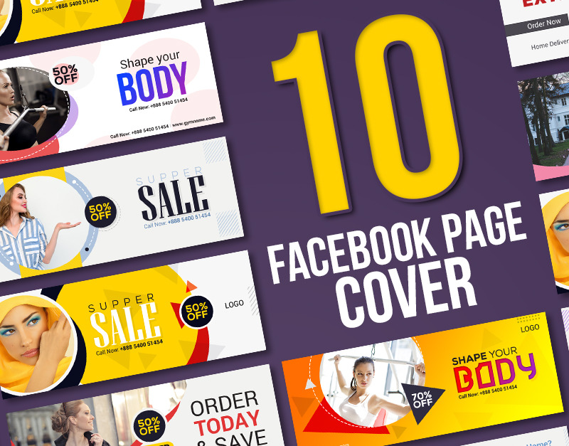 10 Facebook Cover Bundle Social Media Template