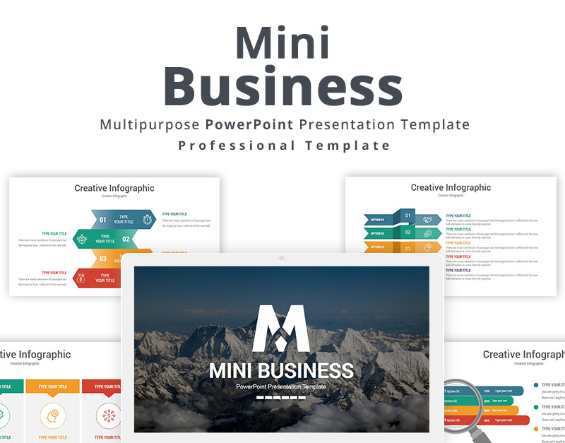Mini Business PowerPoint template #87431 - TemplateMonster