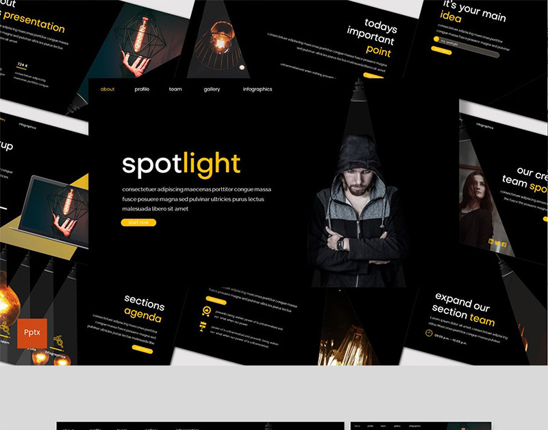 Splitter PowerPoint template #87807 - TemplateMonster