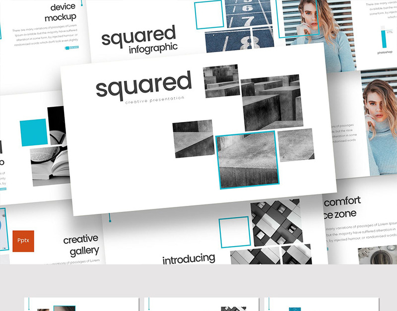 Squared PowerPoint Template 87805 TemplateMonster