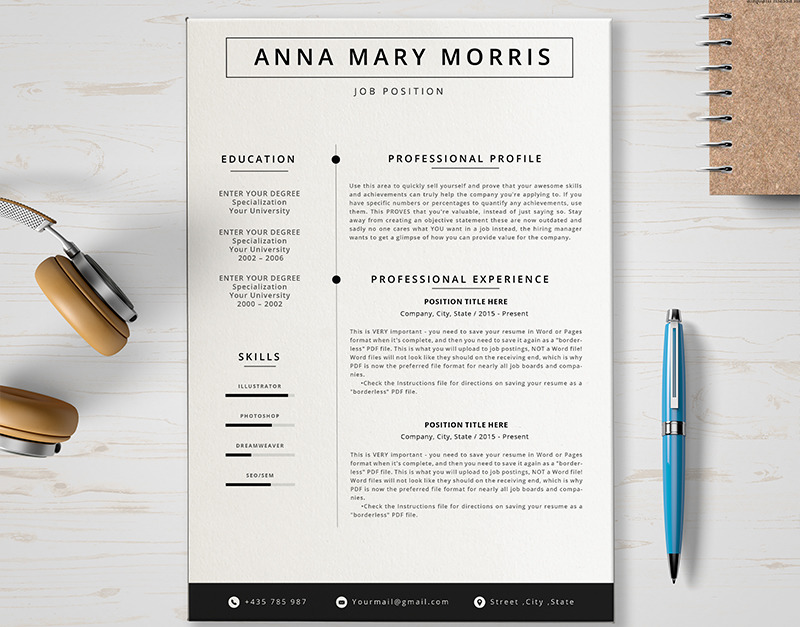 Anna Resume Template #88975 - TemplateMonster
