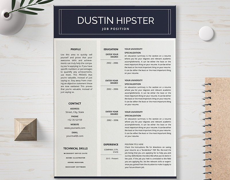 Dustin Hipster Resume Template #89005 - TemplateMonster