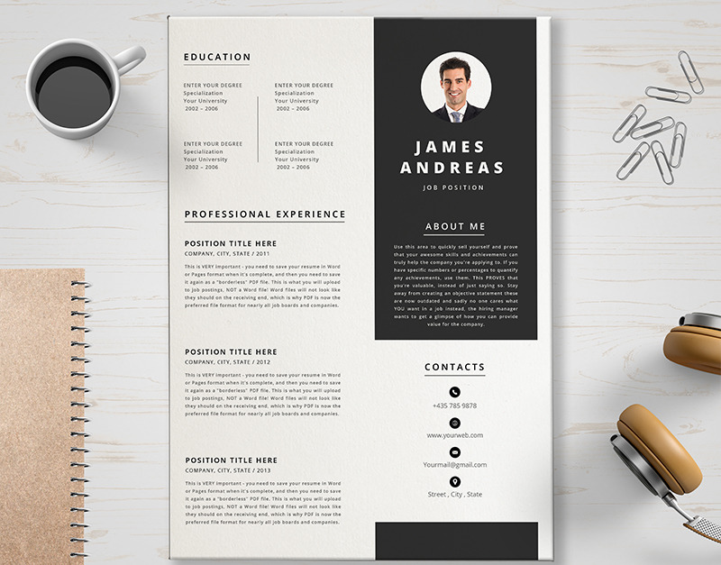 James Resume Template #89007 - TemplateMonster