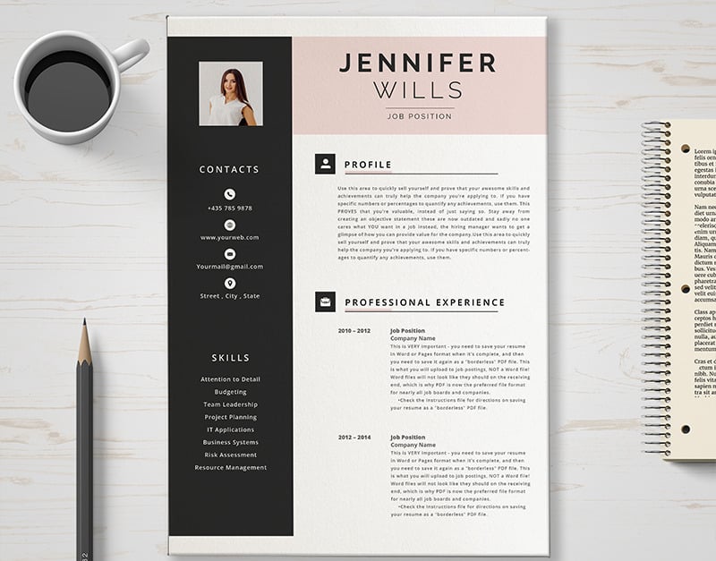 Jennifer Resume Template #89008 - TemplateMonster