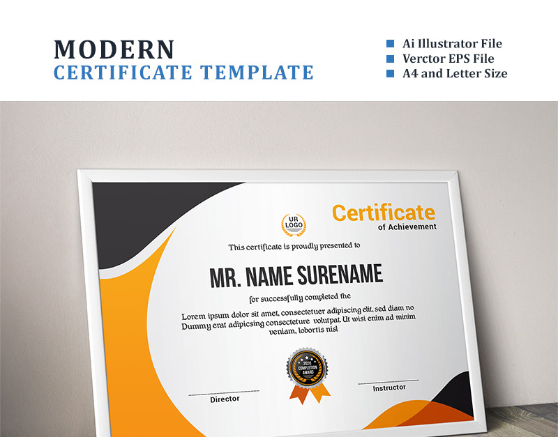 Wave Certificate Template #89051 - TemplateMonster