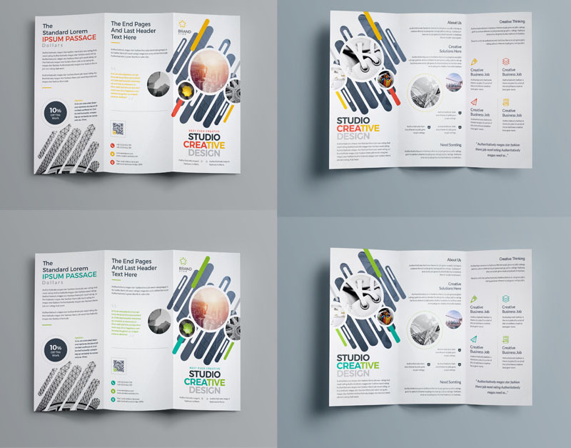 Blue Matt Color Tri-Fold Brochure Design - Corporate Identity Template