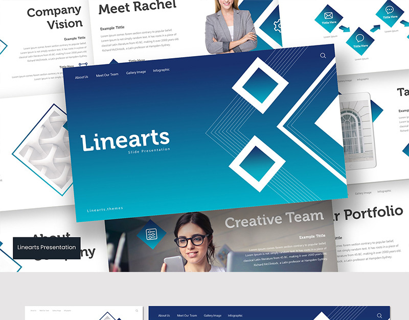 Linearts PowerPoint template #89572 - TemplateMonster