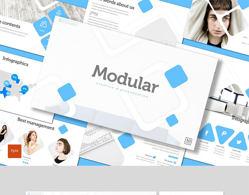 Modello PowerPoint modulare #89508 - TemplateMonster