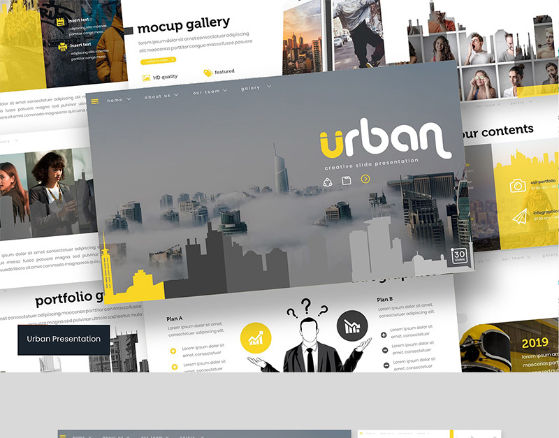 Urban PowerPoint template #89964 - TemplateMonster