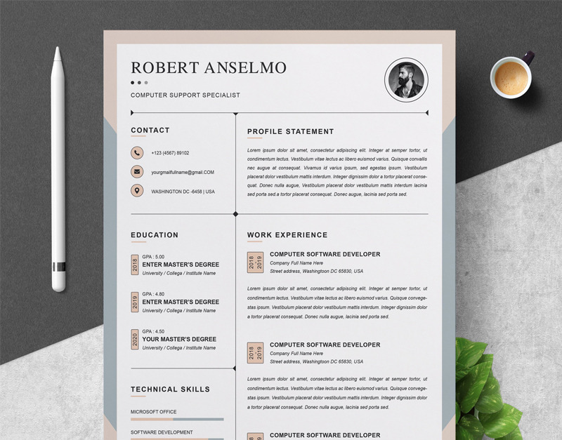 Robert Resume Template #90185 - TemplateMonster
