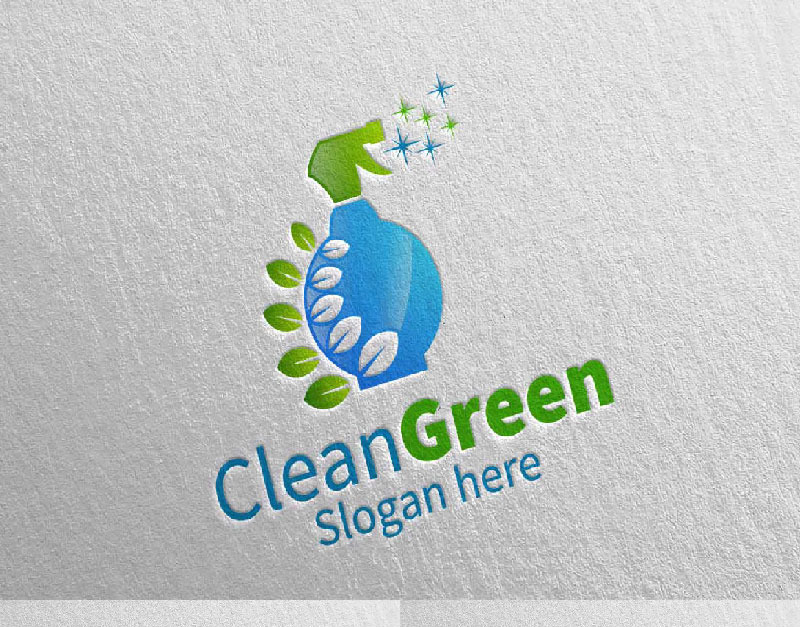 Cleaning Service with Eco Friendly 22 Logo Template