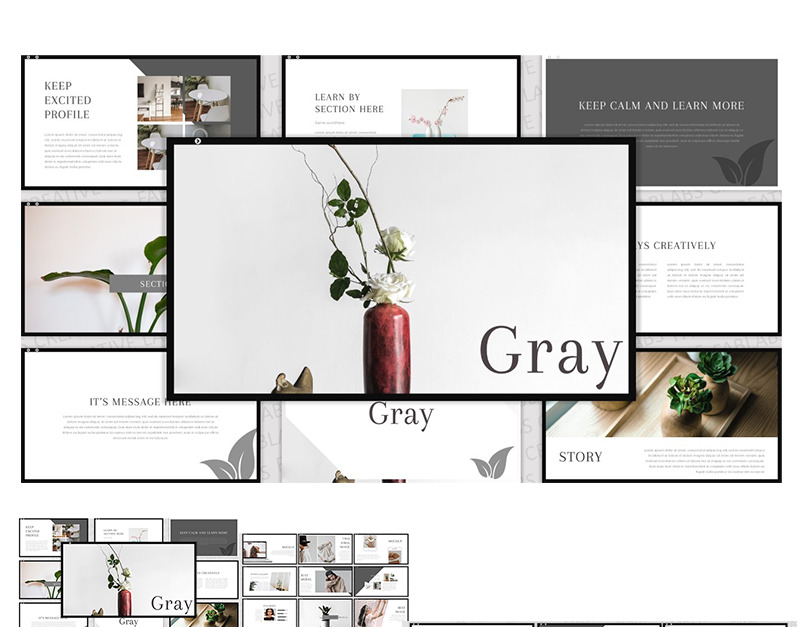 Gray PowerPoint template #90688 - TemplateMonster